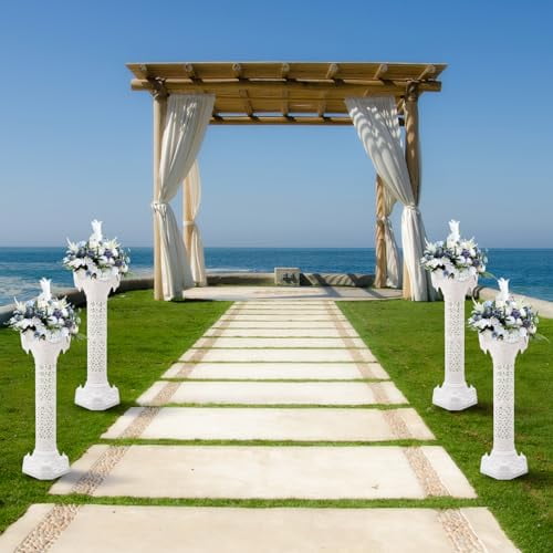 4 Pcs Wedding Roman Column European Style Cylinder Flower Vases ...