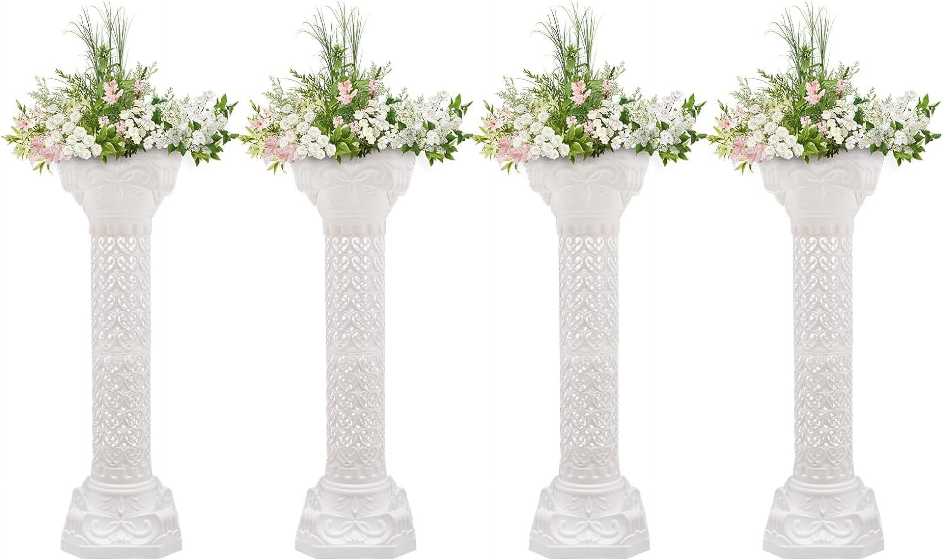 4 Pcs Wedding Roman Column and Pillars Stand Landscaping Roman Pillar ...