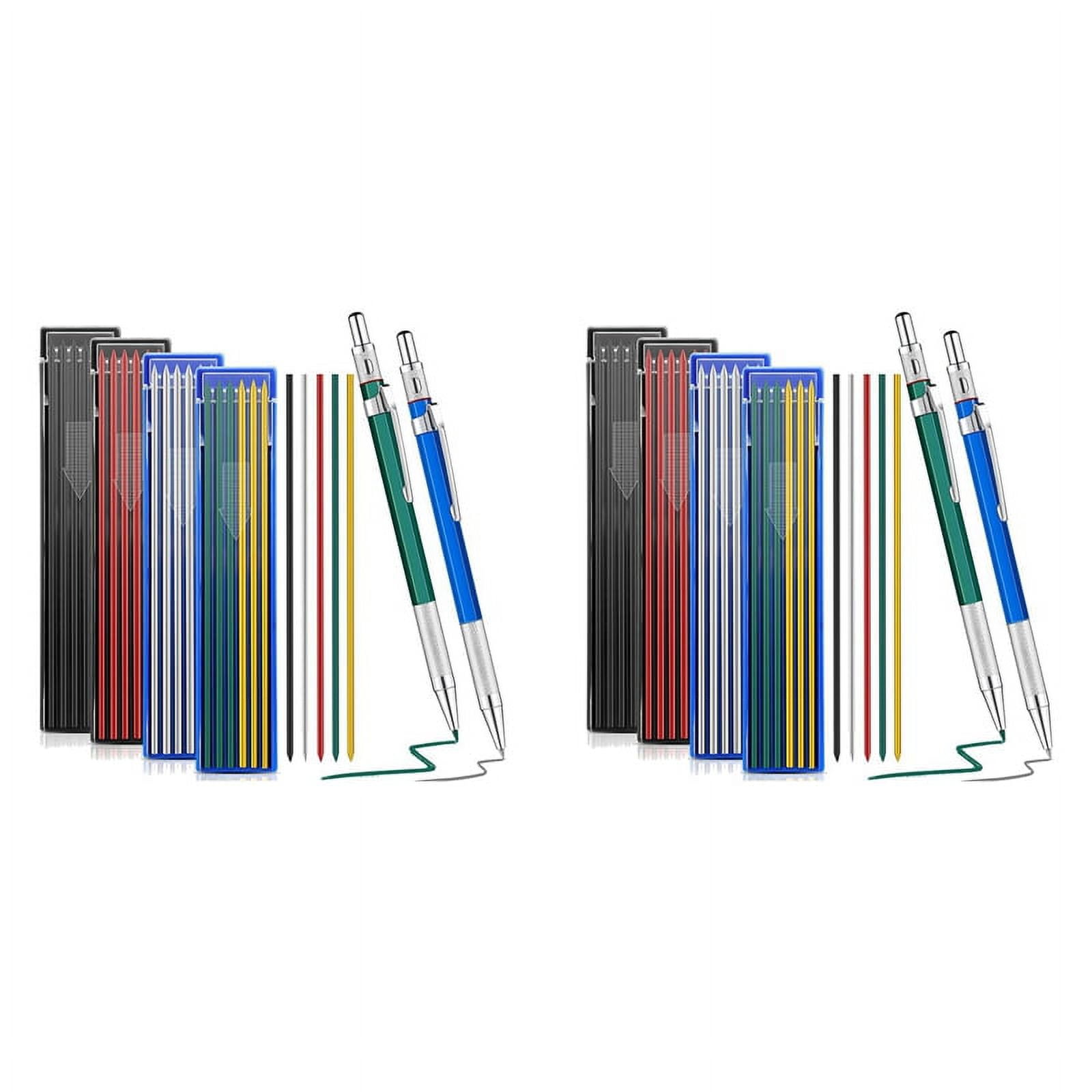 4 Pcs Welders Pencil with 96 PCS Round Refills Mechanical Pencils Metal ...