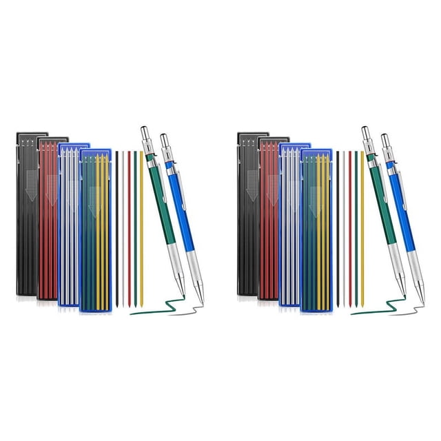 4 Pcs Welders Pencil with 96 PCS Round Refills Mechanical Pencils Metal ...
