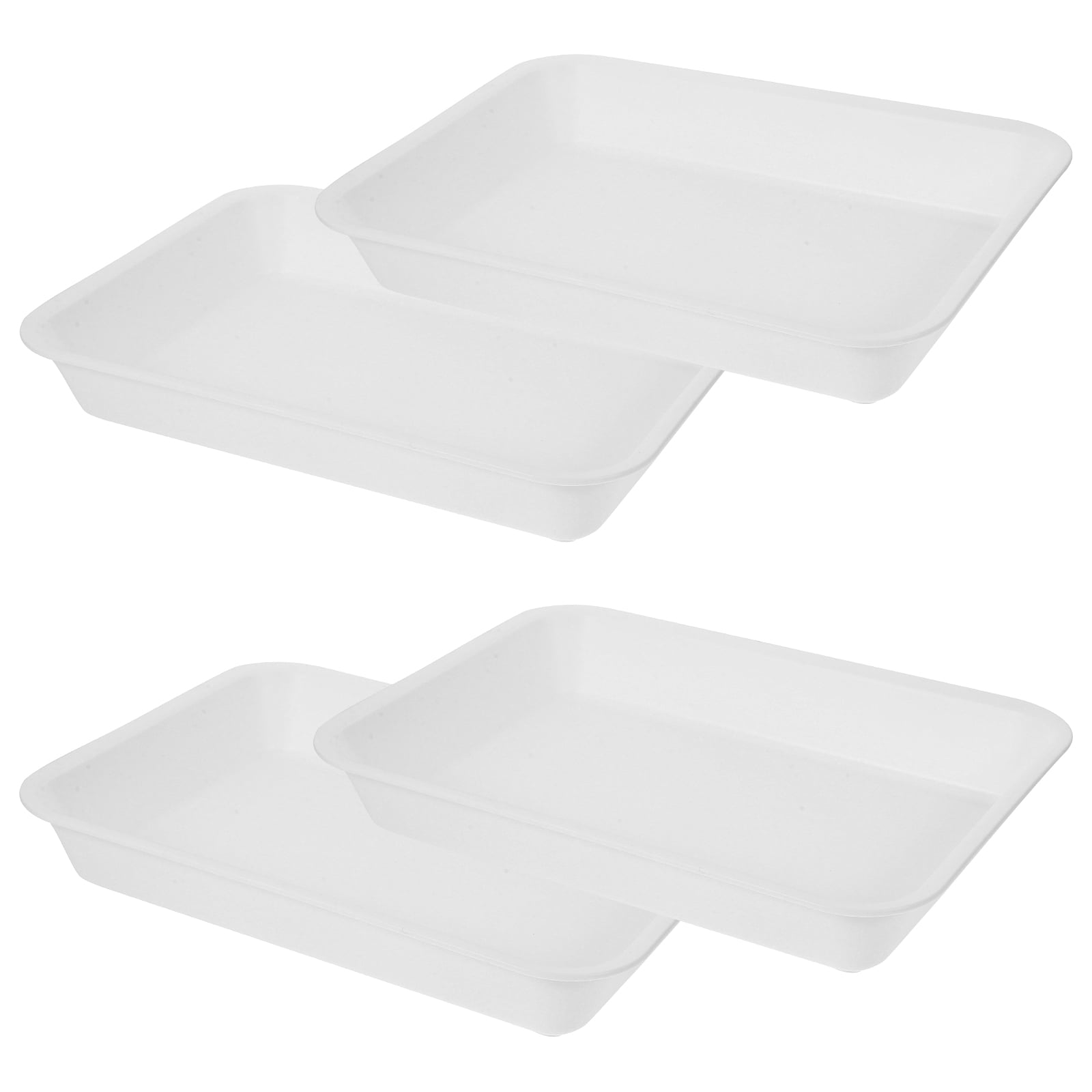 4 Pcs White Catering Tray Decor Food Plate Hot Pot Food Tray Trays for ...