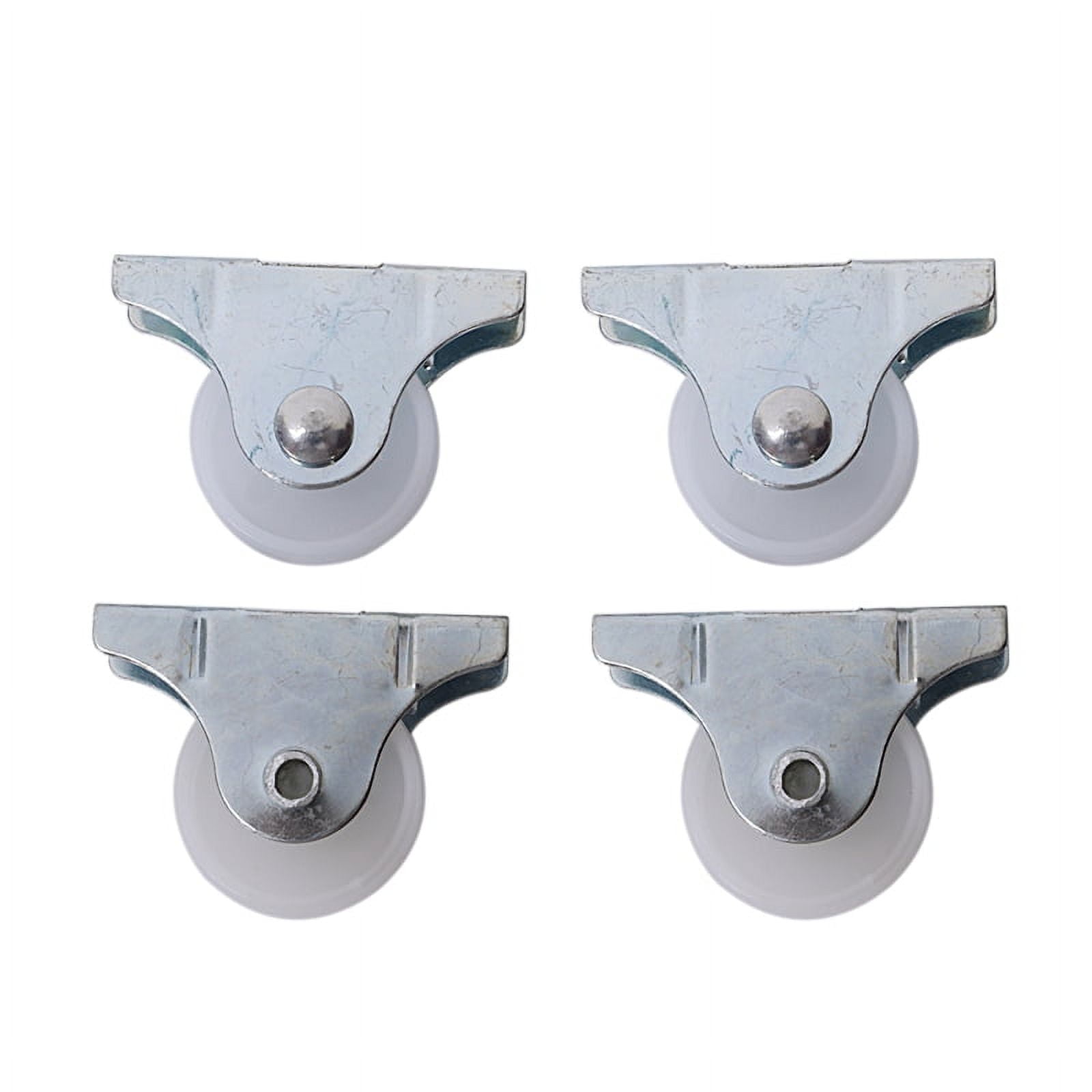 4 Pcs White Plastic 25mm Diameter Furniture Replacement Caster Wheel ...