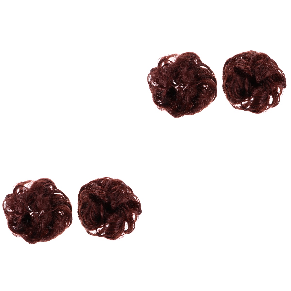 4 Pcs Wig Bud Hair Bun Extensions Ball Head Curls Curly Closure Human ...