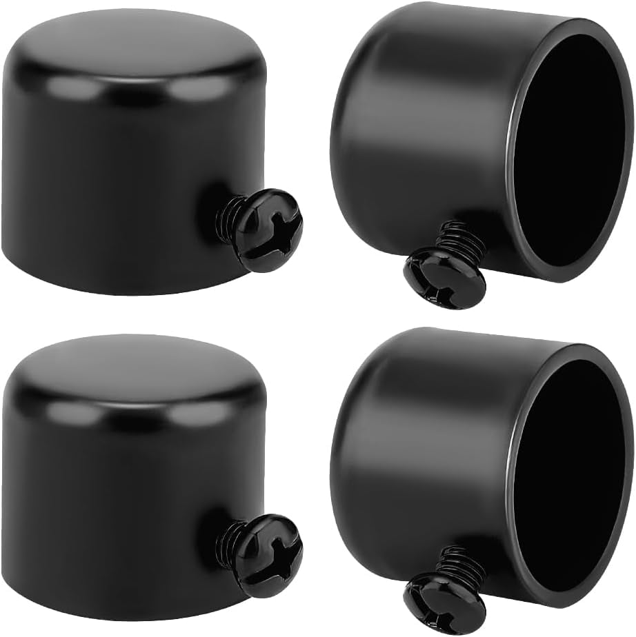 4 Pcs Window Curtain Rod End Caps Iron Curtain Rod Finials with Screw ...