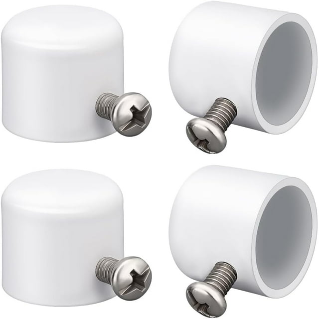 4 Pcs Window Curtain Rod End Caps Iron Curtain Rod Finials with Screw ...