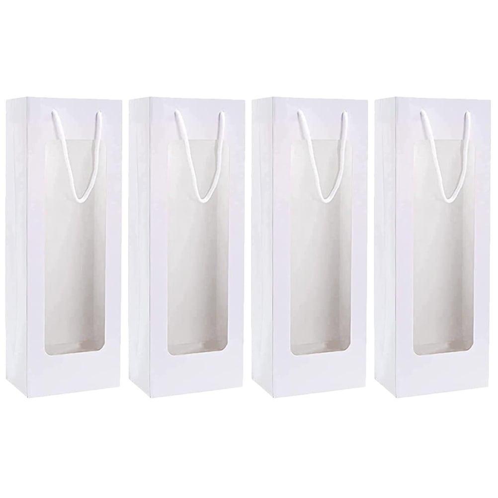 4 Pcs Window Wine Bag Gift Bags Bulk Bottle Carrier with Carrying ...