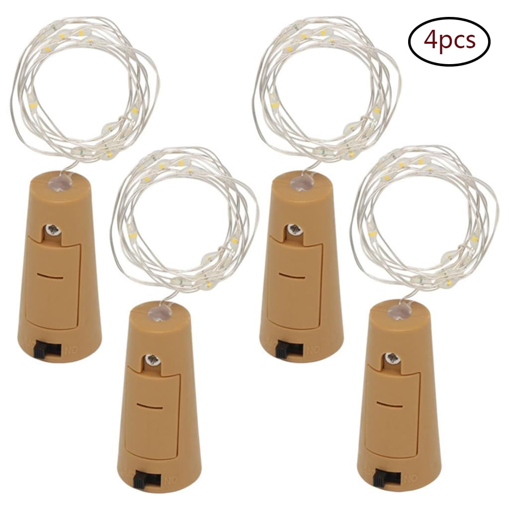 4 Pcs Wine Bottle Lights with Cork Starry Fairy Lights Battery Operated ...
