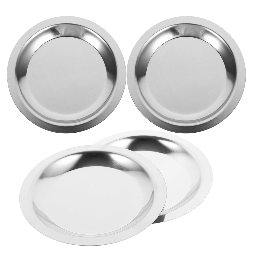 4 Pcs Wine Mat Tea Cup Coaster Stainless Steel Matching Bottle Pad ...