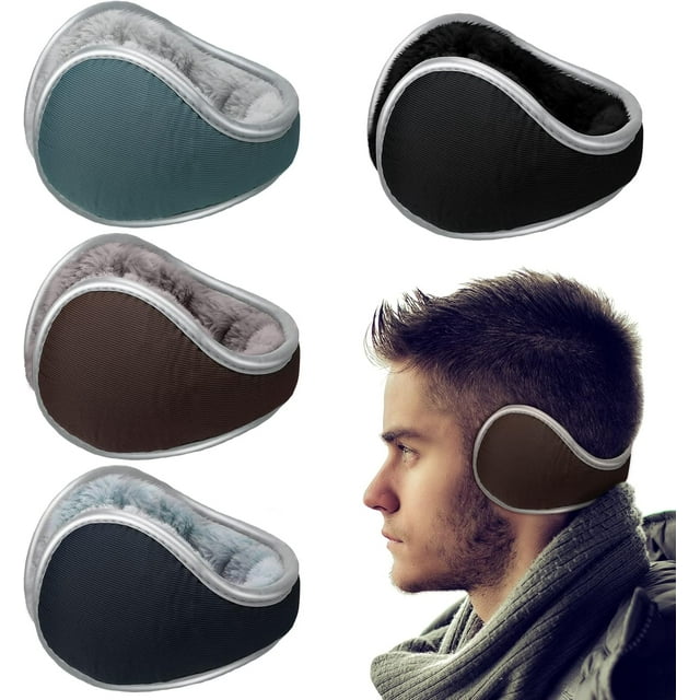 4 Pcs Winter Ear Muffs for Men Ear Warmers Waterproof Ear Covers with ...