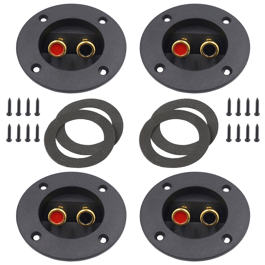 Homoyoyo Spring Loaded Jack Connectors Black ABS Zinc Alloy Speaker ...