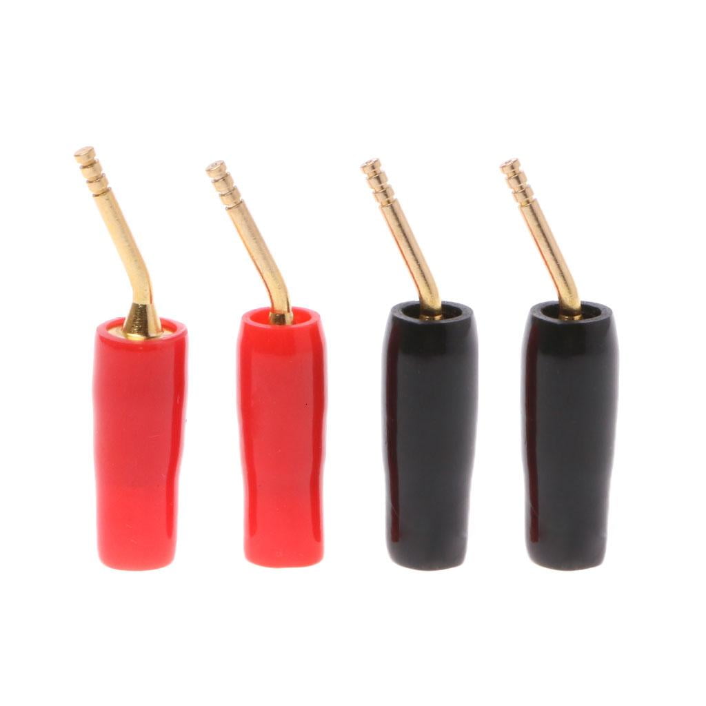 4 Pcs Wire Pin Terminal Plug Banana Plugs Speaker Screw Lock Cable ...