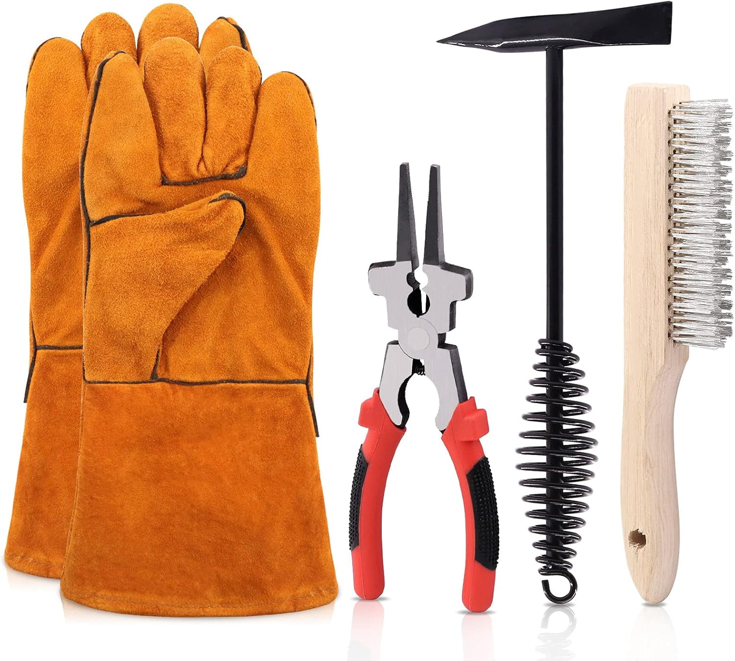 4 Pcs Wire Scratch Brush Slag Removal Tool Set Contains 10 Inch Welding ...