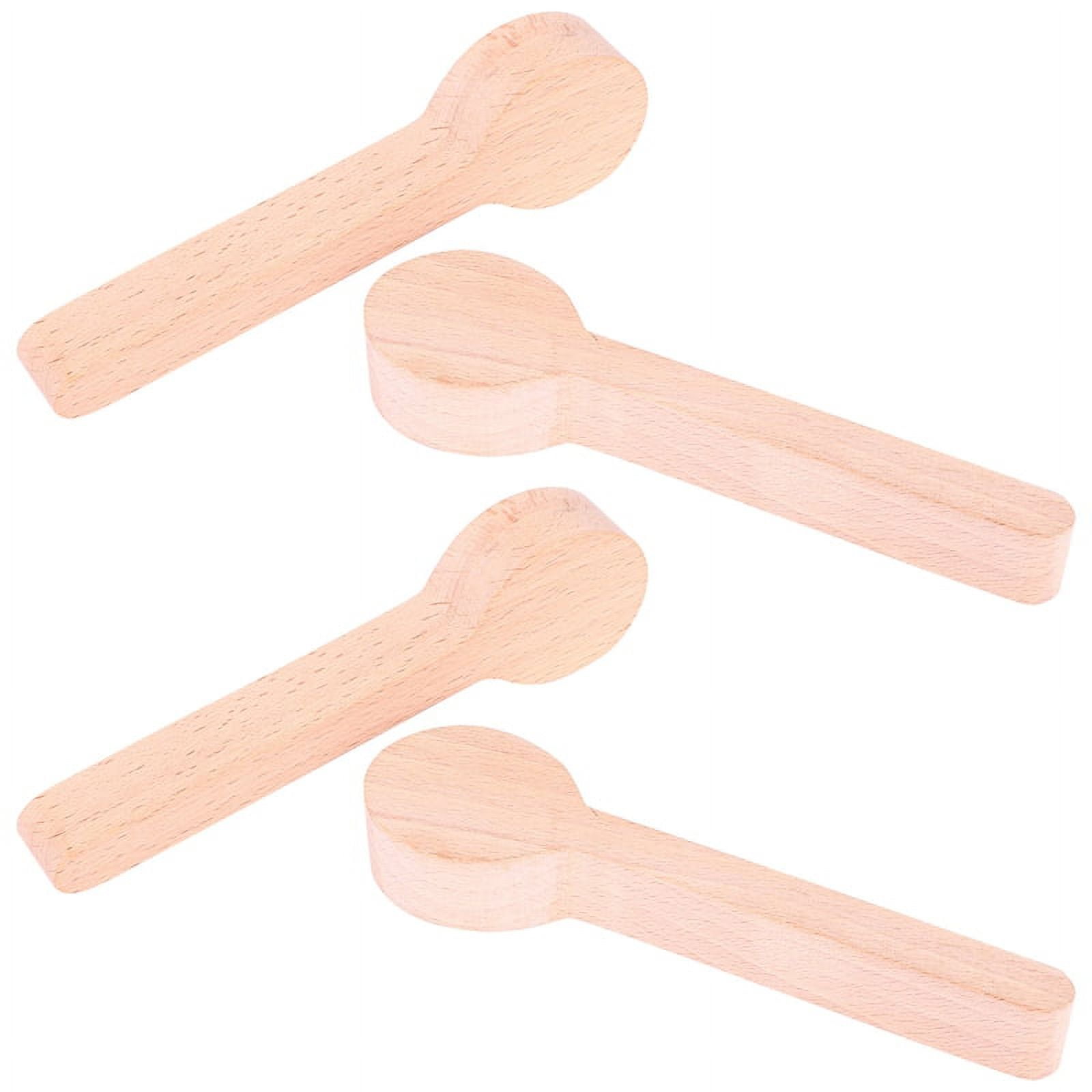 4 Pcs Wood Carving Spoon Blank Beech Wood Unfinished Wooden Craft ...