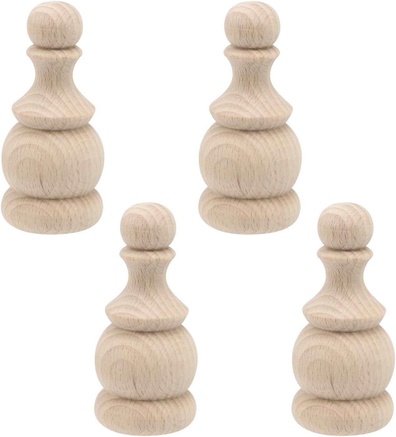 4 Pcs Wood Finials Unfinished Wood Craft Finials Decorative Finials for ...