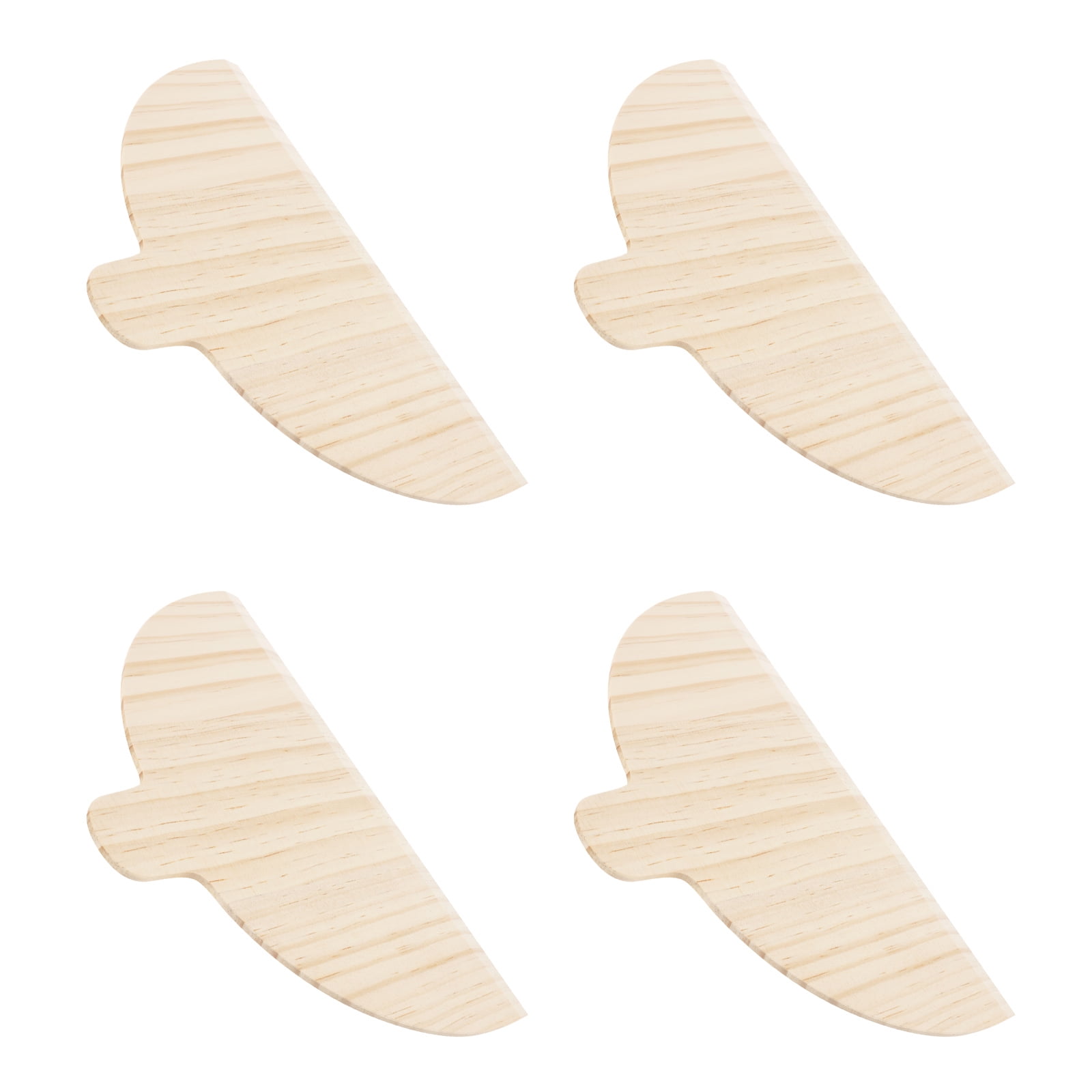 4 Pcs Wood Pizza Peel with Handle Half Round Wood Pizza Board Sturdy ...