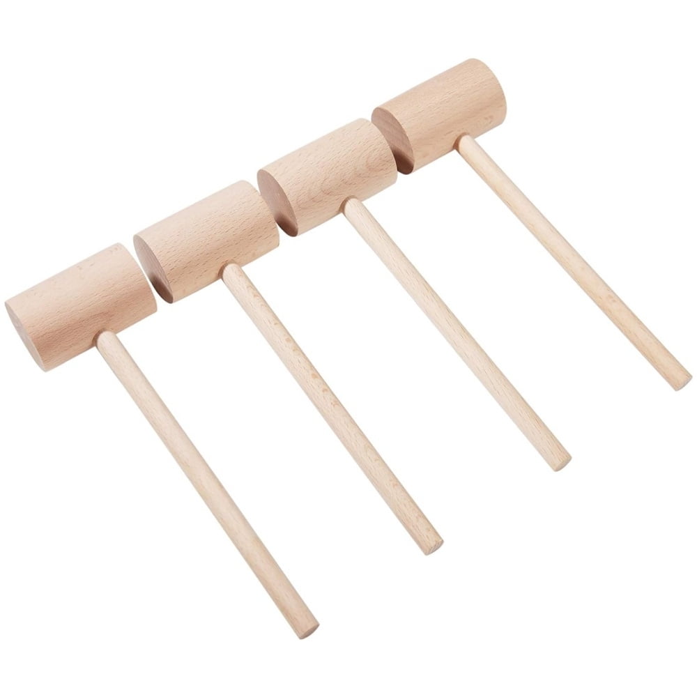 4 Pcs Wooden Crab Lobster Mallets,Seafood Hammers,Solid Beechwood ...