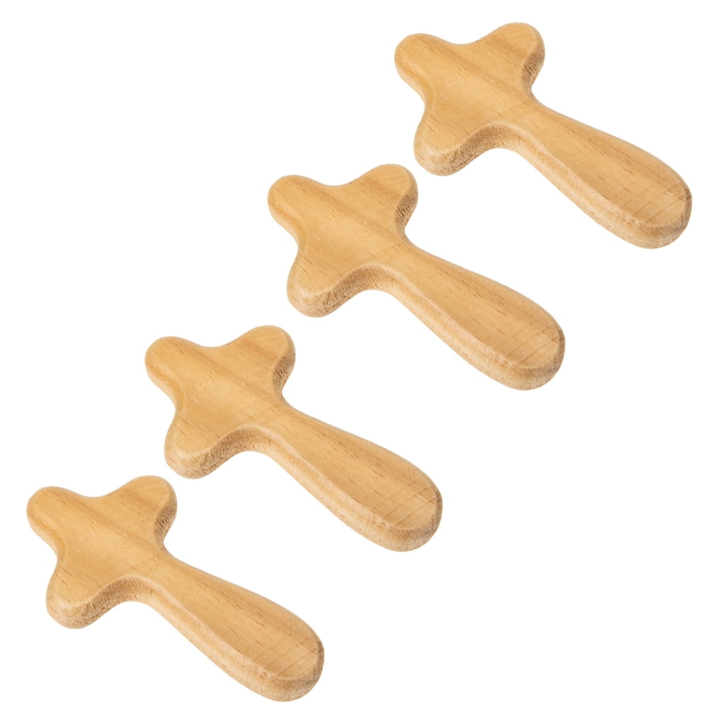 4 Pcs Wooden Cross Decorativos Ornament Jesus - Walmart.com