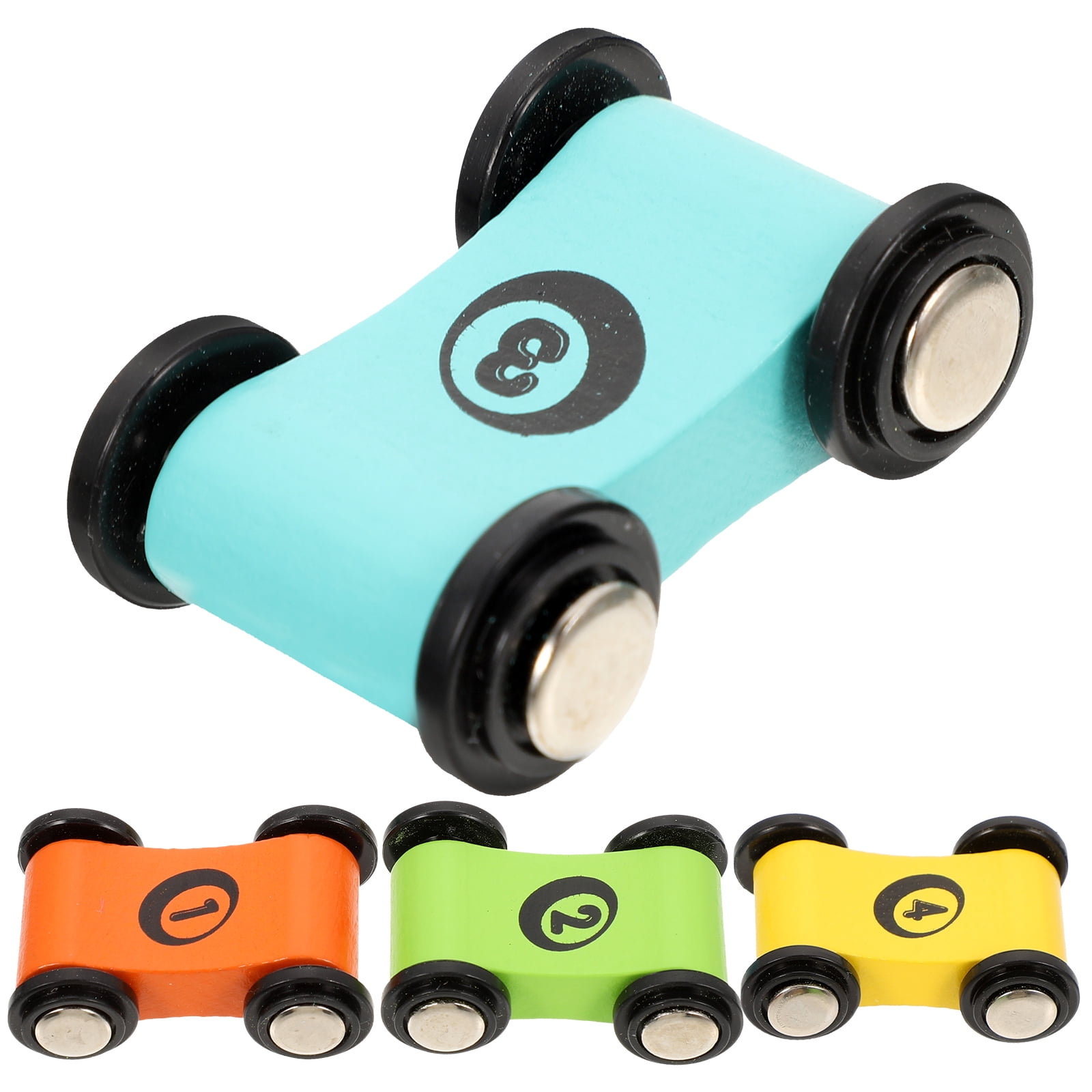 4 Pcs Wooden Pull Back Car Models Wooden Toy Car Kids Push and Go Toys ...