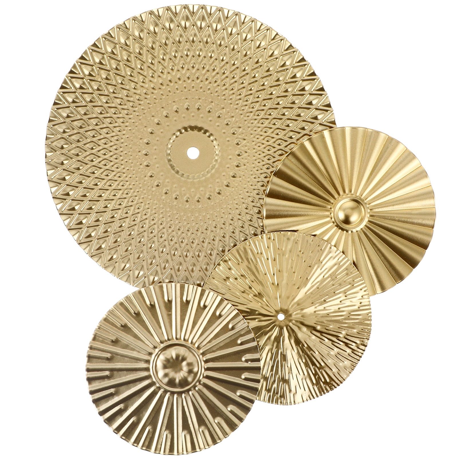 4pcs Wrought Iron Wall Decor Metal Plates Hanging Home Decoration Gold ...