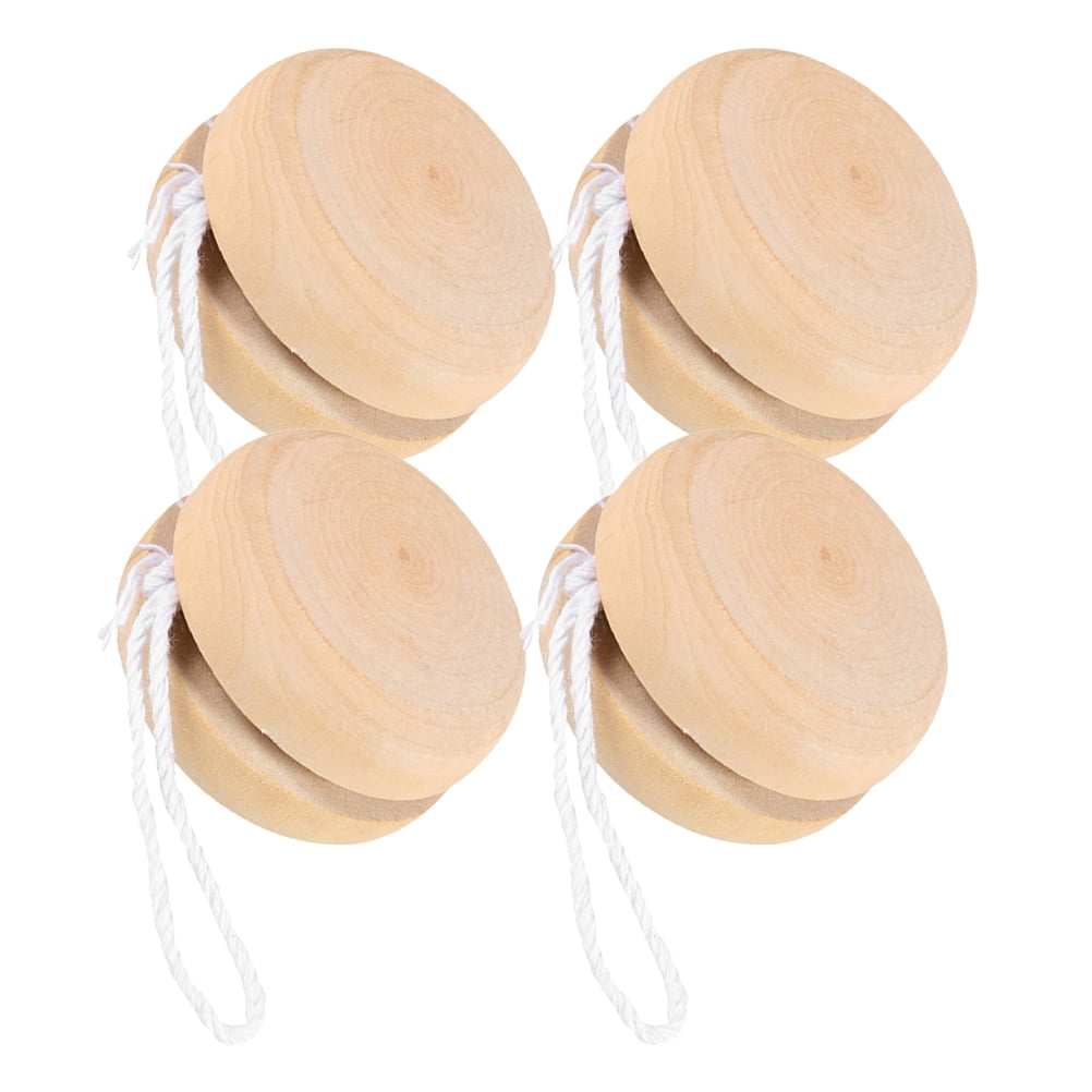 4 Pcs Yo-Yo Cartoon Yoyo Child Toys Children Toy's for Kids Wooden DIY ...