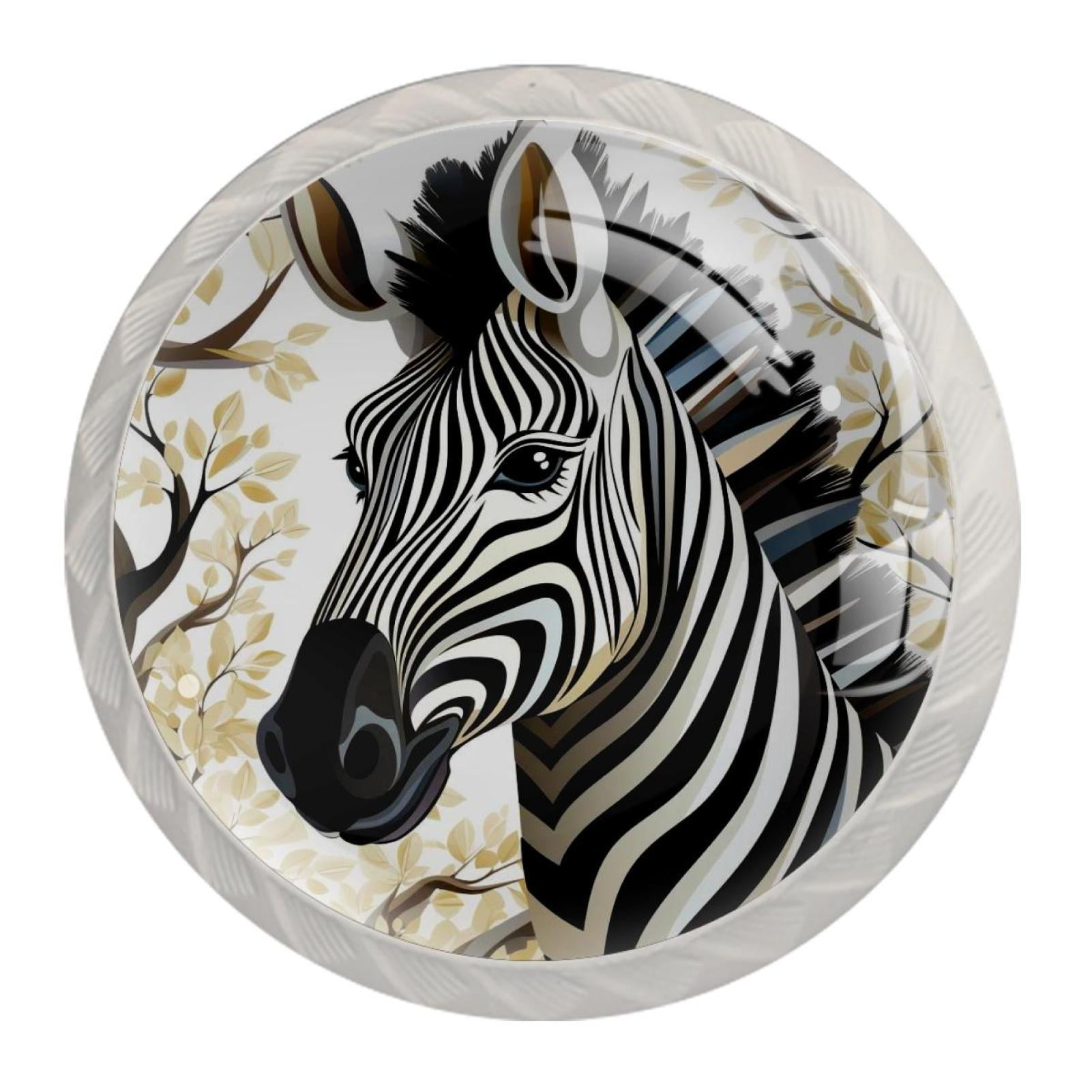 4 Pcs Zebra Knobs for Kitchen Cabinet Cupboard Dresser Bookcase Drawer ...
