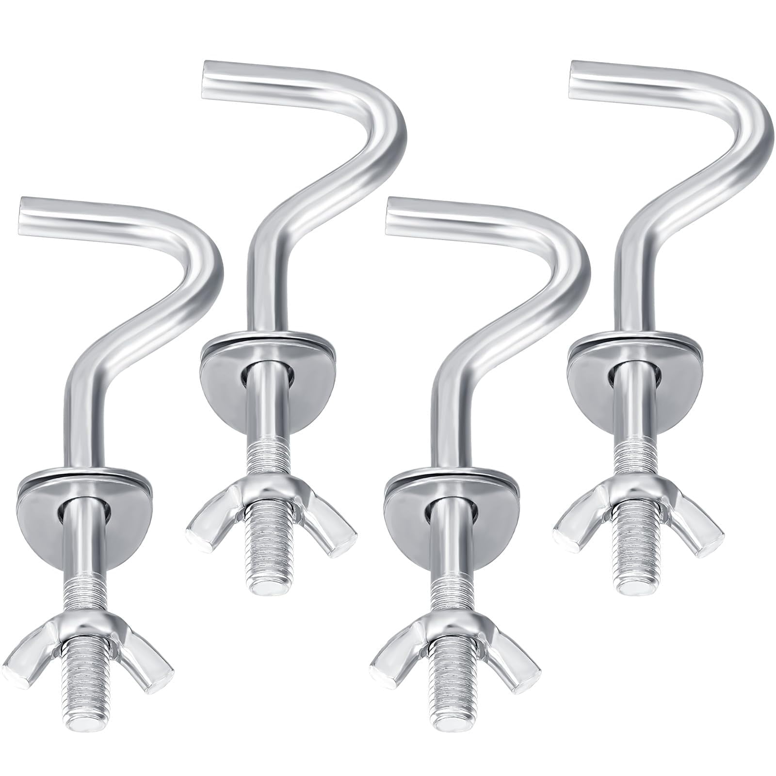 4Pcs Zinc Hammock Hooks, Heavy Duty Replacement Hooks 3/8 inch Portable ...