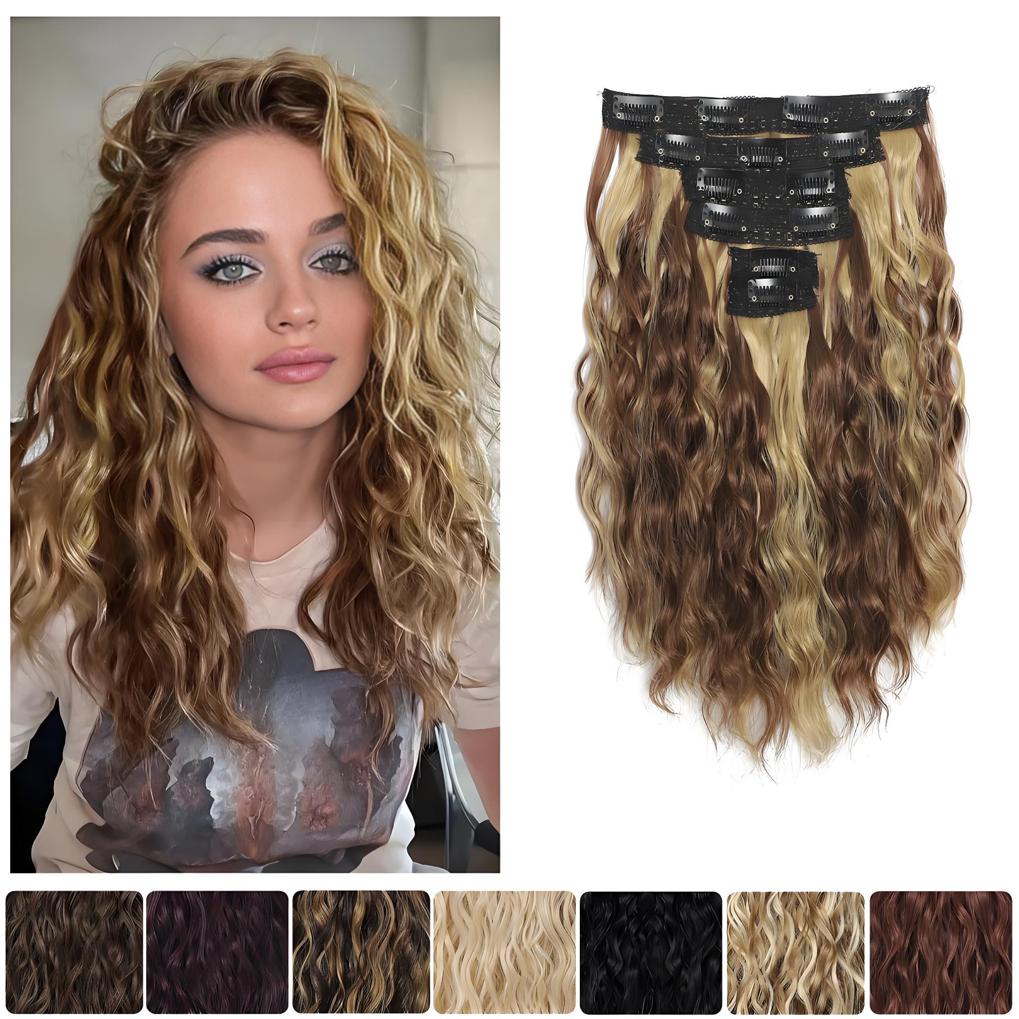4 Pcs curly hair extensions clip ins,Clip In Hair Extensions,12" Hair ...