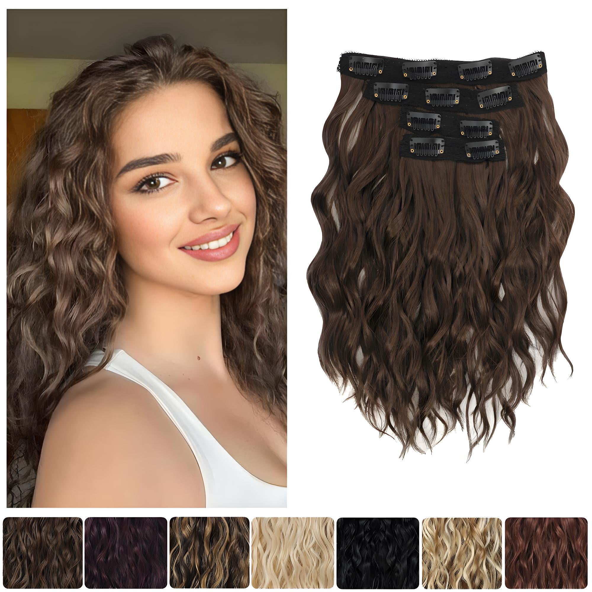 4 Pcs curly hair extensions clip ins,Clip In Hair Extensions,12" Hair Pieces for Women,Short ...