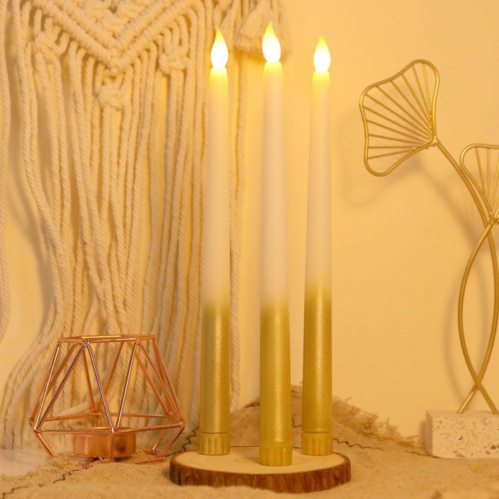 4 Pcs flameless taper LED candles, White Flameless Taper Candles, Led ...