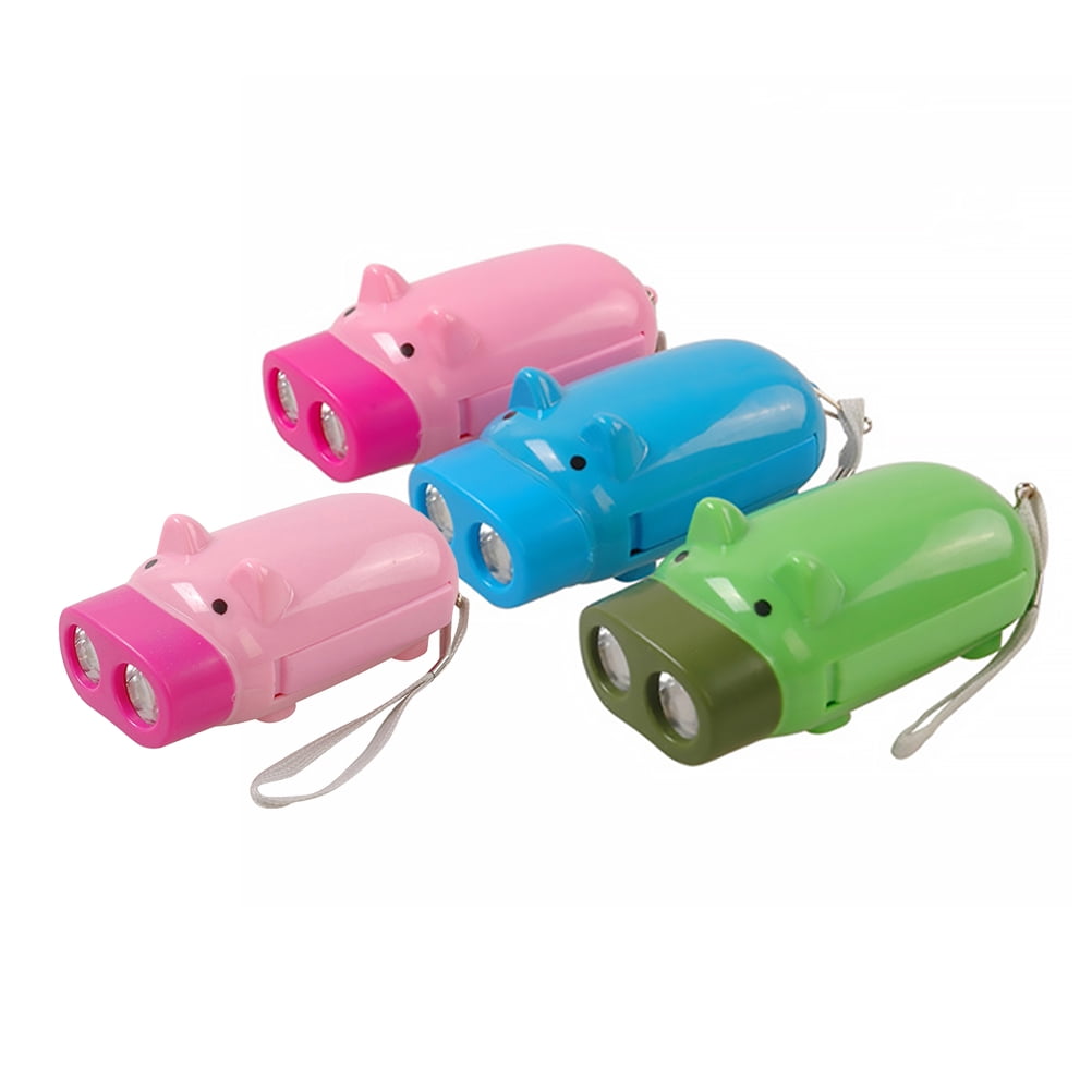 GOOHOCHY 4Pcs Portable Crank Flashlights Cute Handheld Flashlights ...