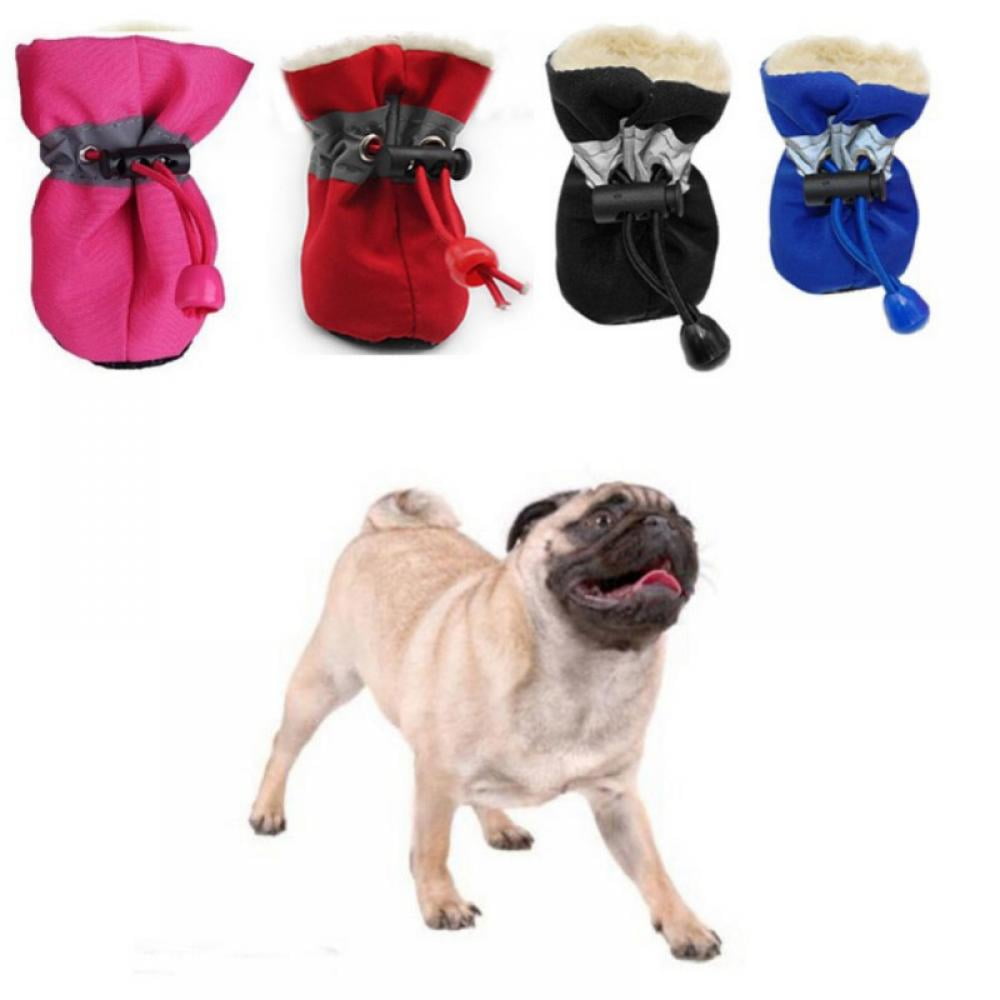 4 Pcs/lot Pet Dogs Winter Shoes Snow Waterproof Anti-slip Booties For ...