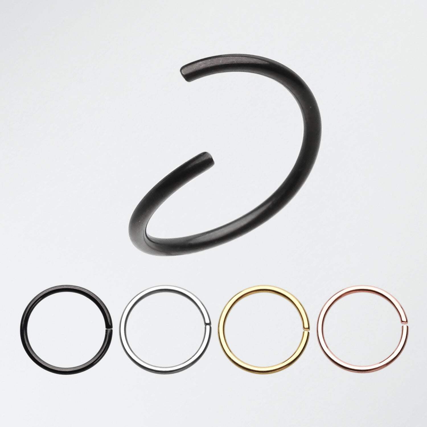 4 Pcs of Assorted Basic Essential Bendable Hoop Ring Pack-Assorted ...