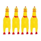 4 Pcs of Small Squeaky Shrilling Rubber Chicken Chew Toy with Playful ...