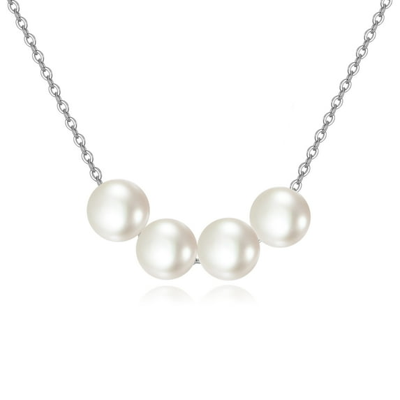 4 Pearls Necklace Sterling Silver Pearls Choker Necklace for Women 7 ...