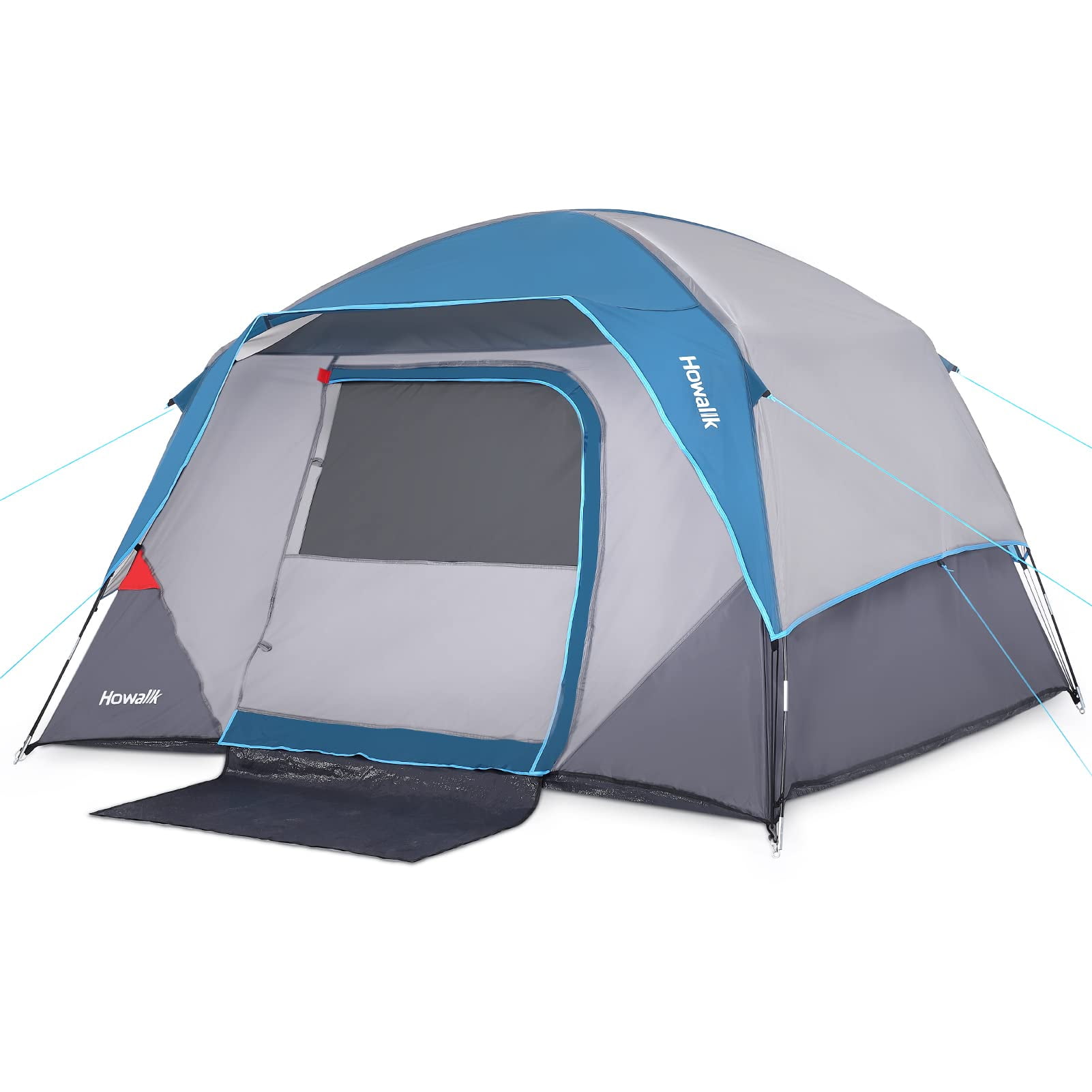 4 Person Camping Tent, Double Layer Family Camping Tent, Weatherproof ...