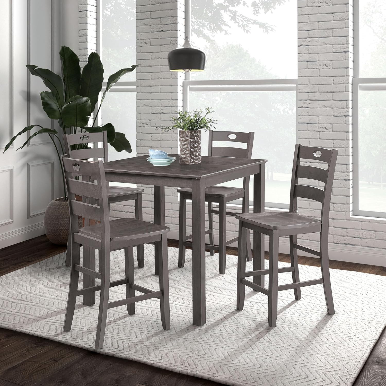 4 - Person Counter Height Dining Set(Set of 5) - Walmart.com