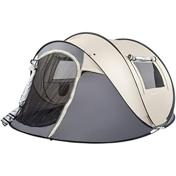 4 Person Easy Pop Up Tent Waterproof Automatic Setup 2 Doors-Instant Family Tents for Camping ...
