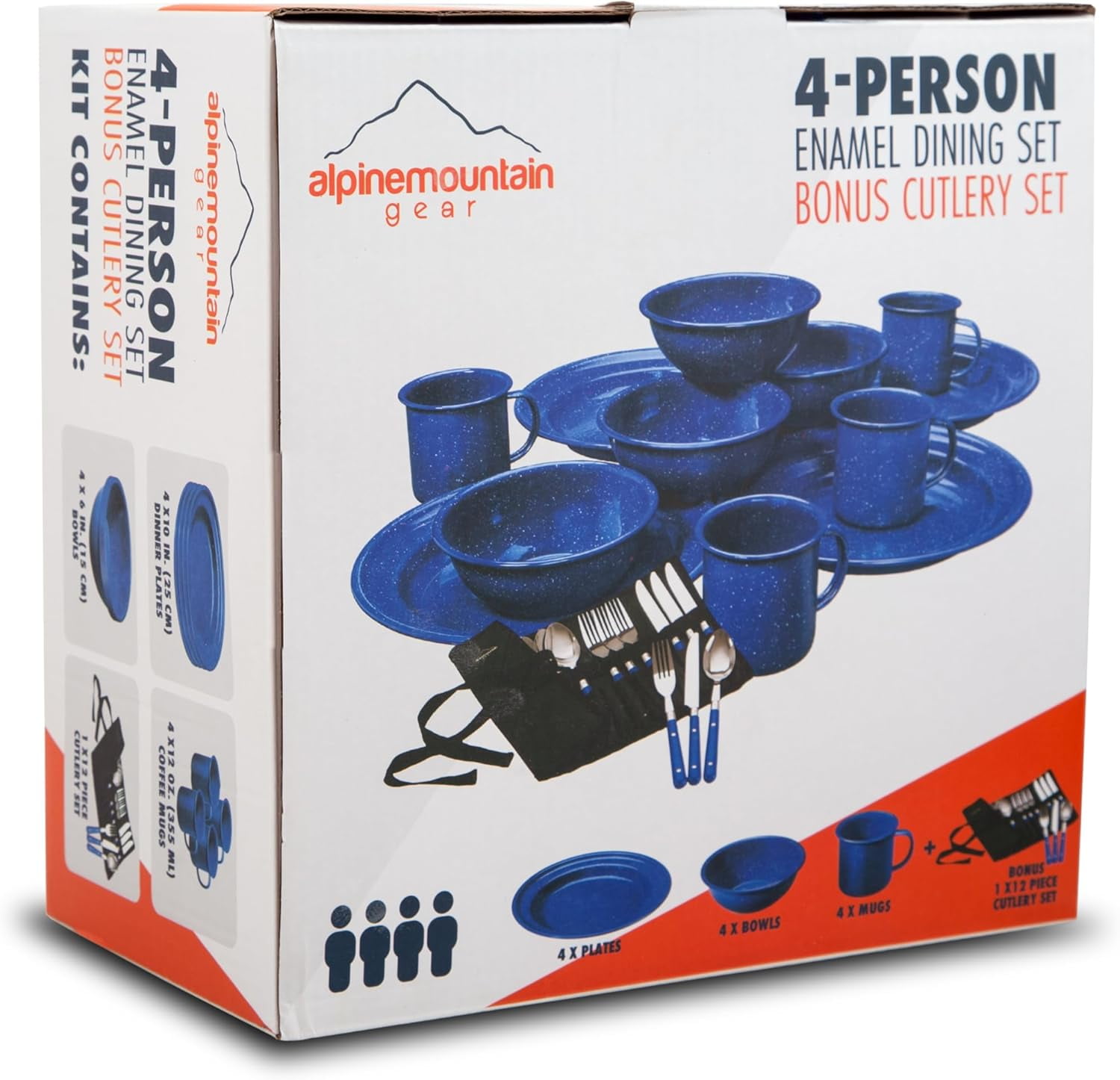 4-Person Enamelware Dining Set for Camping and Backpacking ...