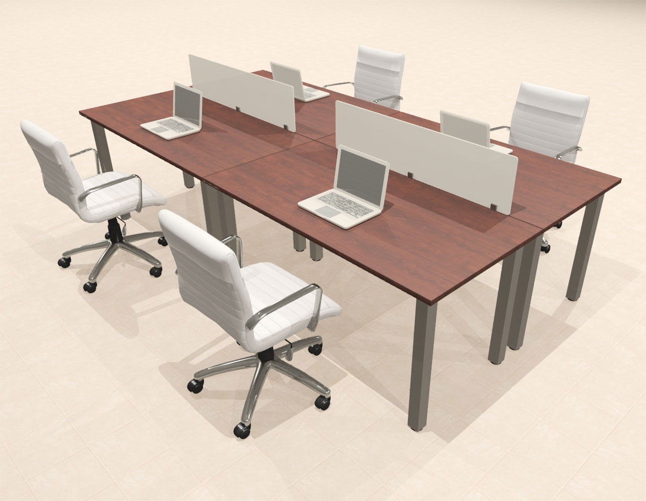 4 Person Modern Metal Leg Office Workstation Desk Set, #OT-SUL-FPM7 ...