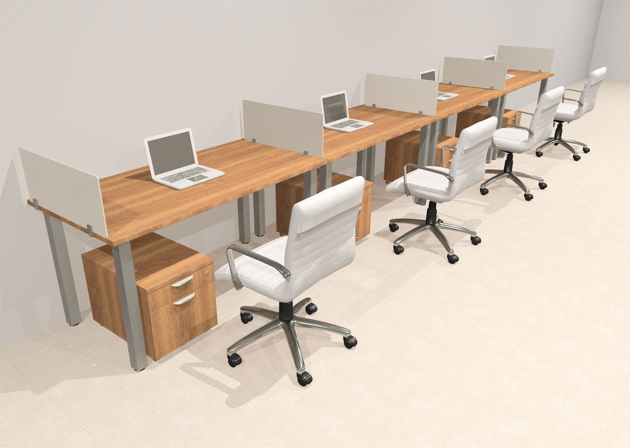 4 Person Modern Metal Leg Office Workstation Desk Set, #OT-SUL-SPM36 ...