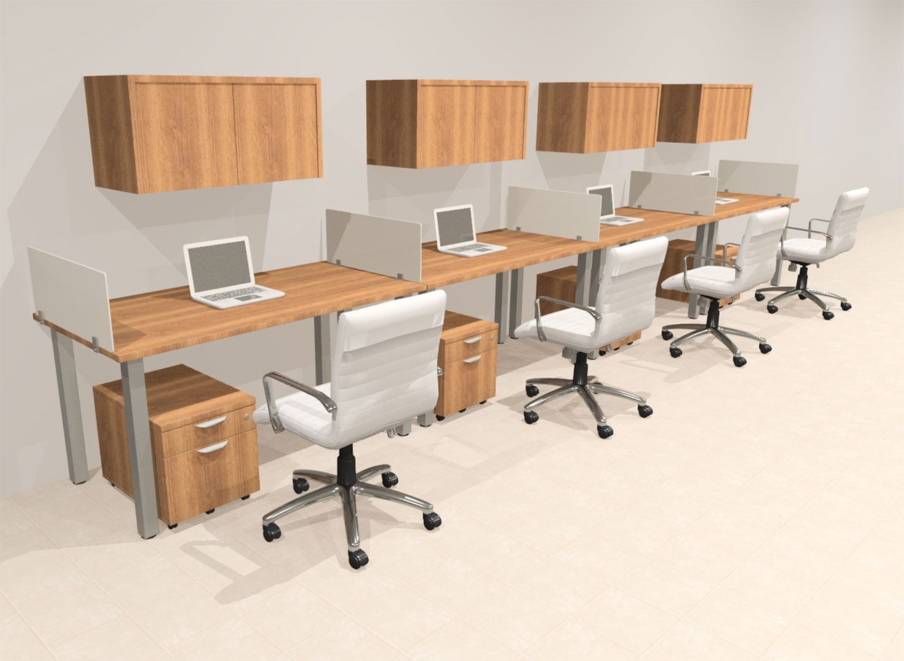 4 Person Modern Metal Leg Office Workstation Desk Set, #OT-SUL-SPM86 ...
