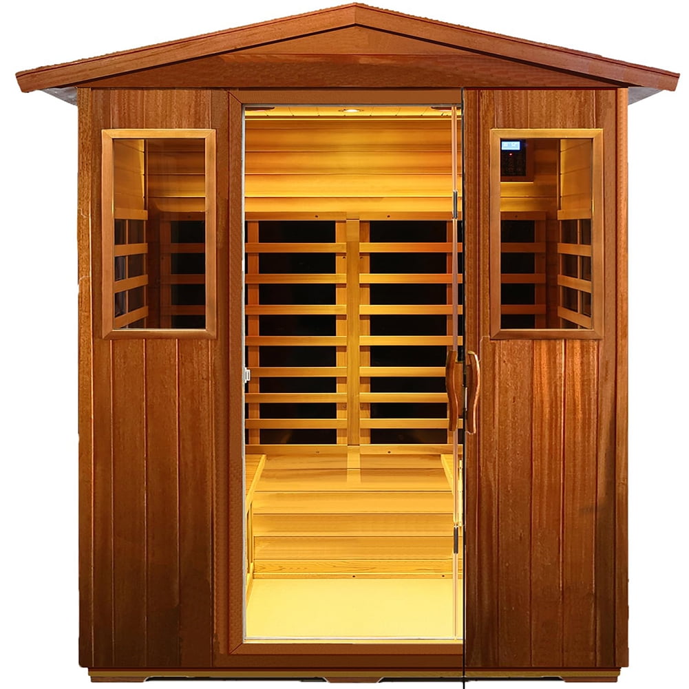4 Person Outdoor Sauna, Outdoor Far Infrared Sauna, 2050W Far Infrared ...
