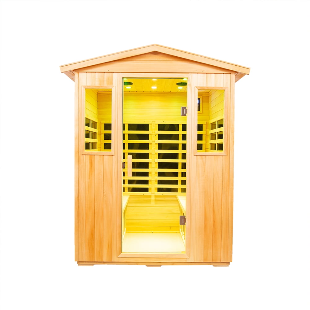 4 Person Outdoor Sauna, Outdoor Far Infrared Sauna, 2050W Far Infrared ...