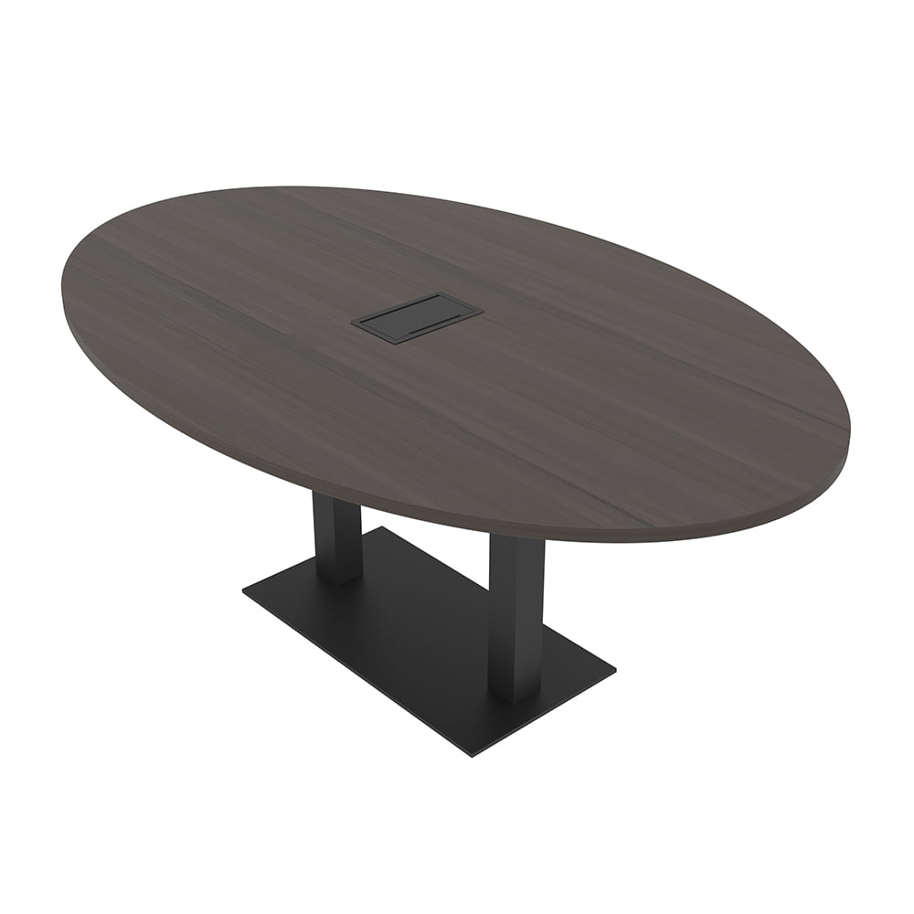 4 Person Oval Conference Table Metal Base Data And Electric Module ...