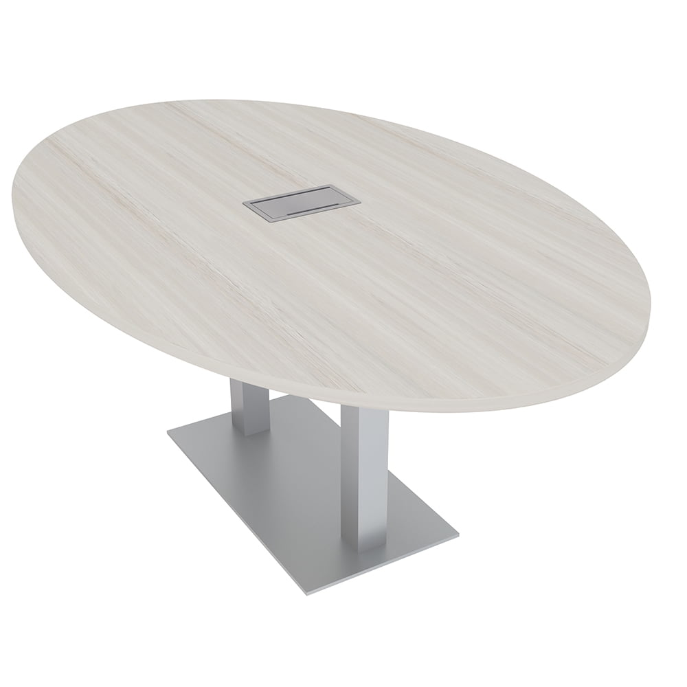 4 Person Oval Conference Table Metal Base Data And Electric Module ...