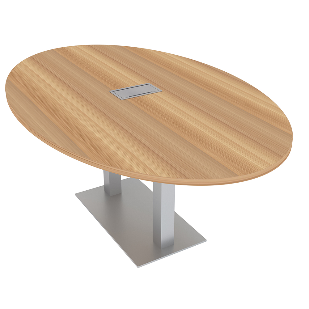 4 Person Oval Conference Table Metal Base Data And Electric Module ...