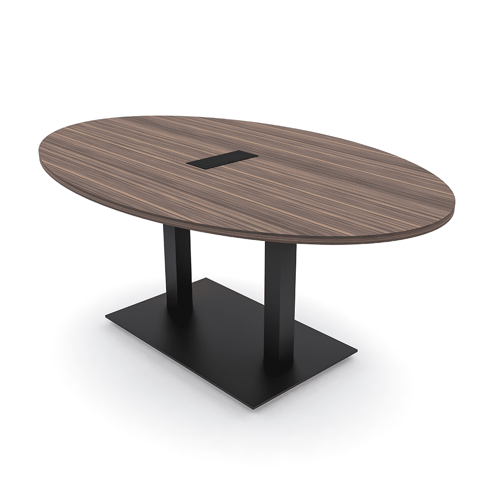 4 Person Oval Conference Table Metal Base Data And Electric Module ...