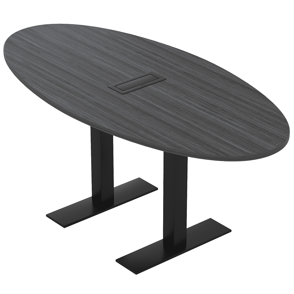 4 Person Oval Conference Table Metal T-Bases Data And Electric Module - Walmart.com