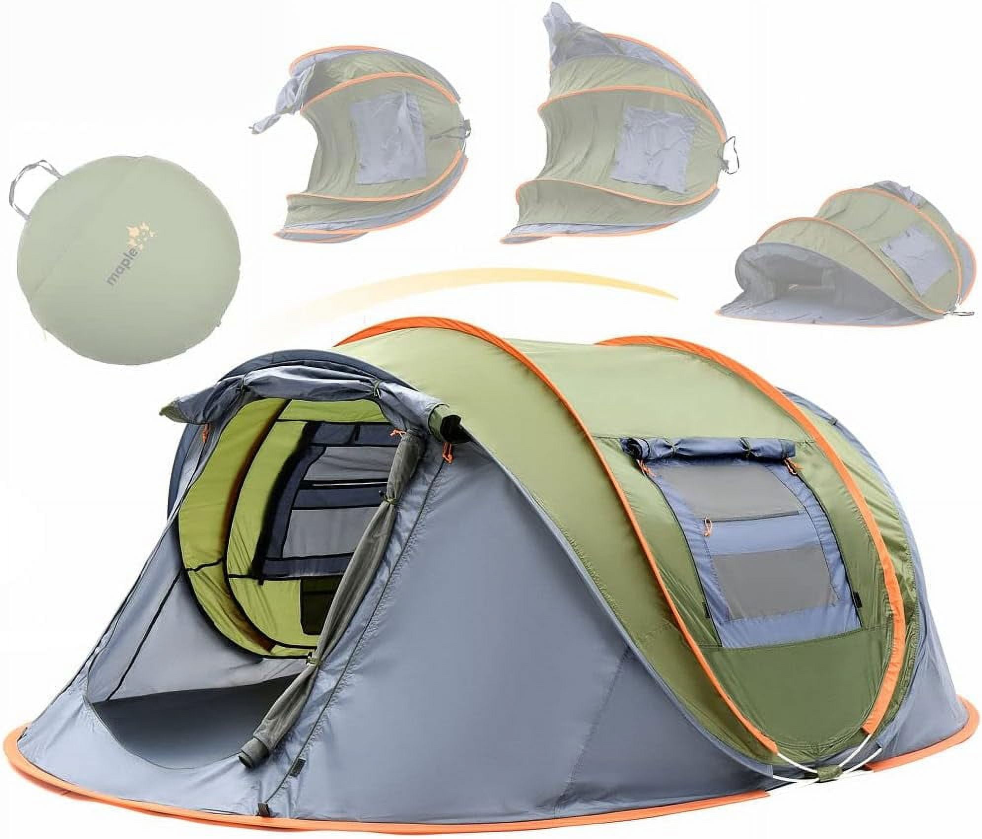 4 Person Pop Up Tent for Camping - Lightweight & Portable, Easy Quick ...