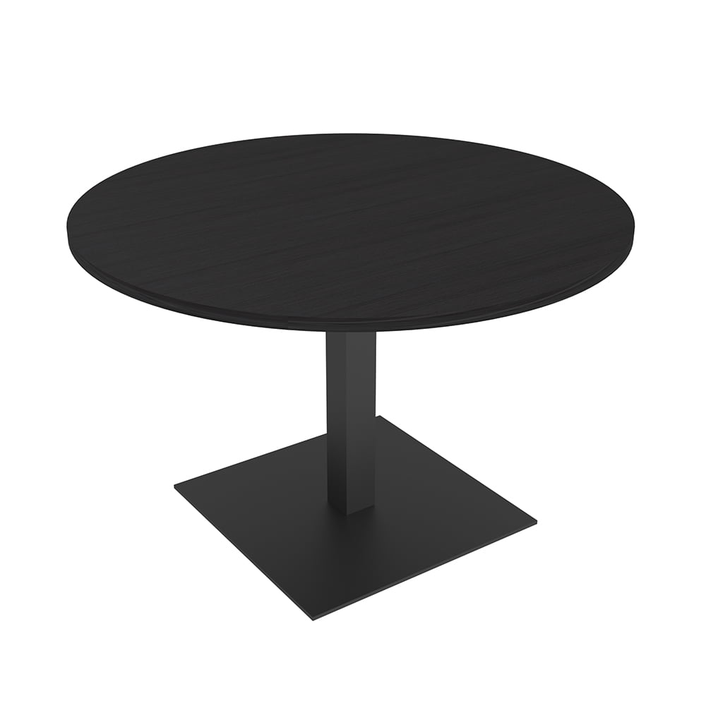 4 Person Round Conference Table Square Metal Base 46" Meeting Table ...